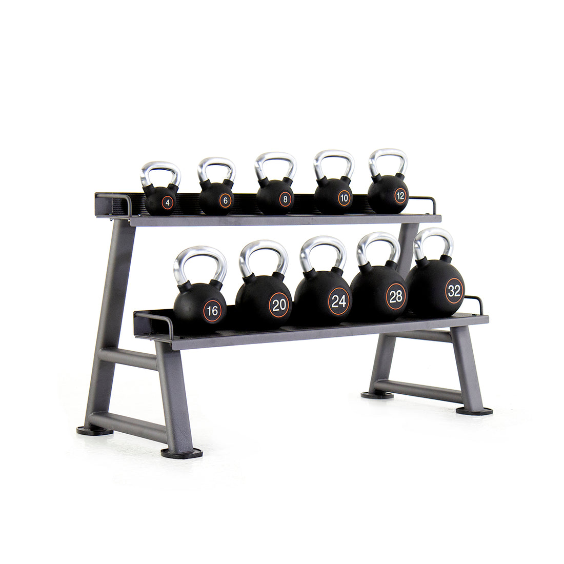 Pulse Fitness 4 - 32 KG Rubber Covered Kettlebell Set & Rack - UK ...